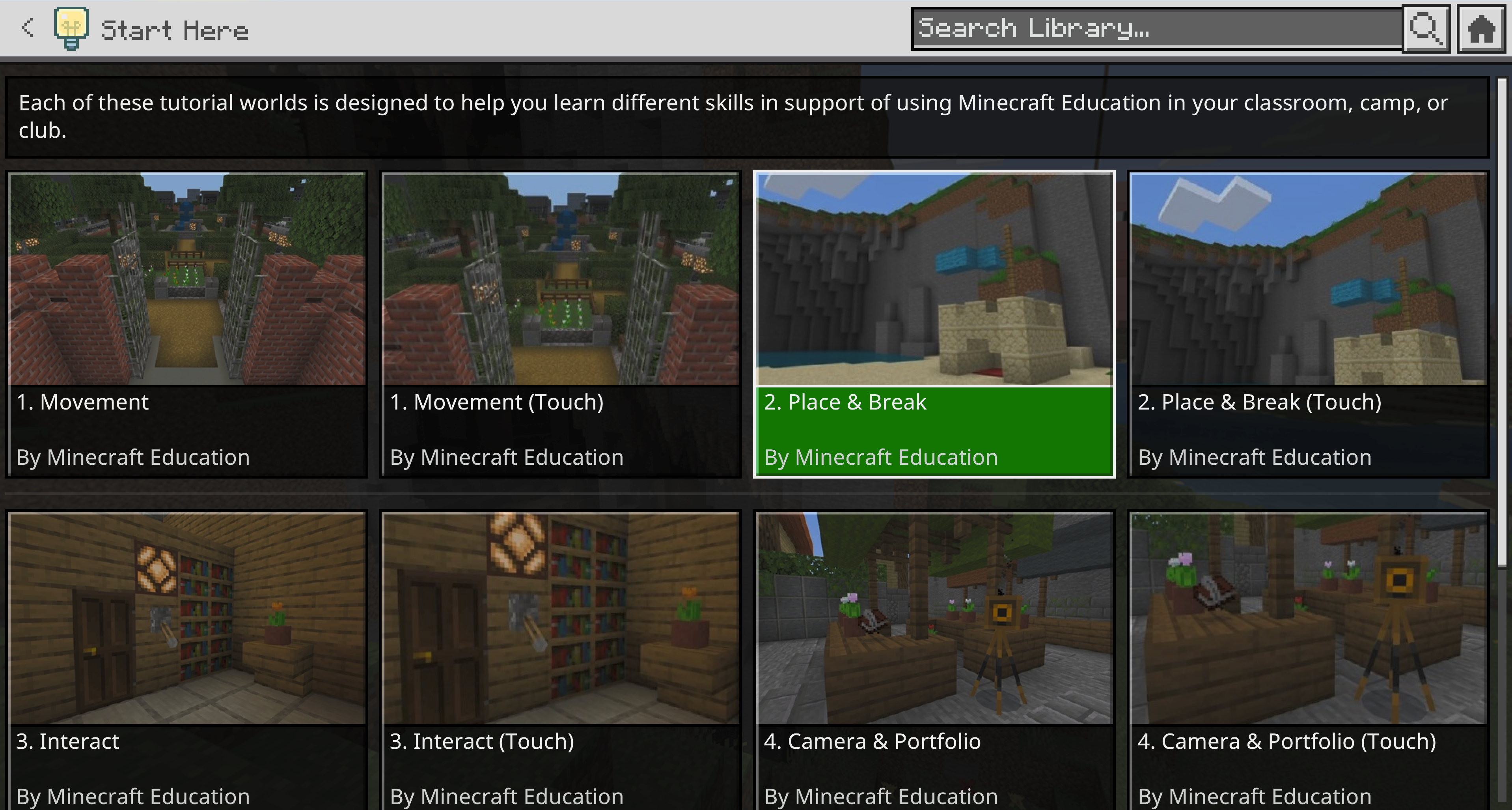 Get Started with the Tutorial World – Minecraft Education