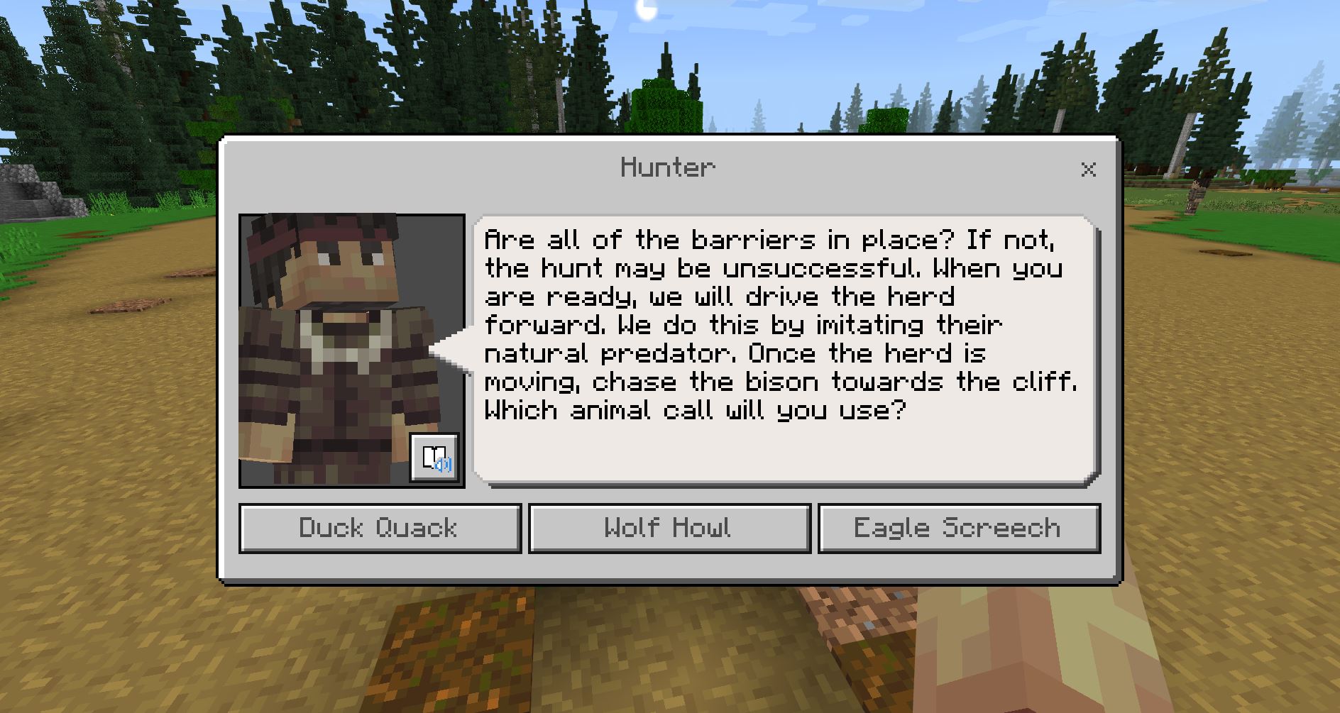 Manito Ahbee Aki-buffalo jump – Minecraft Education